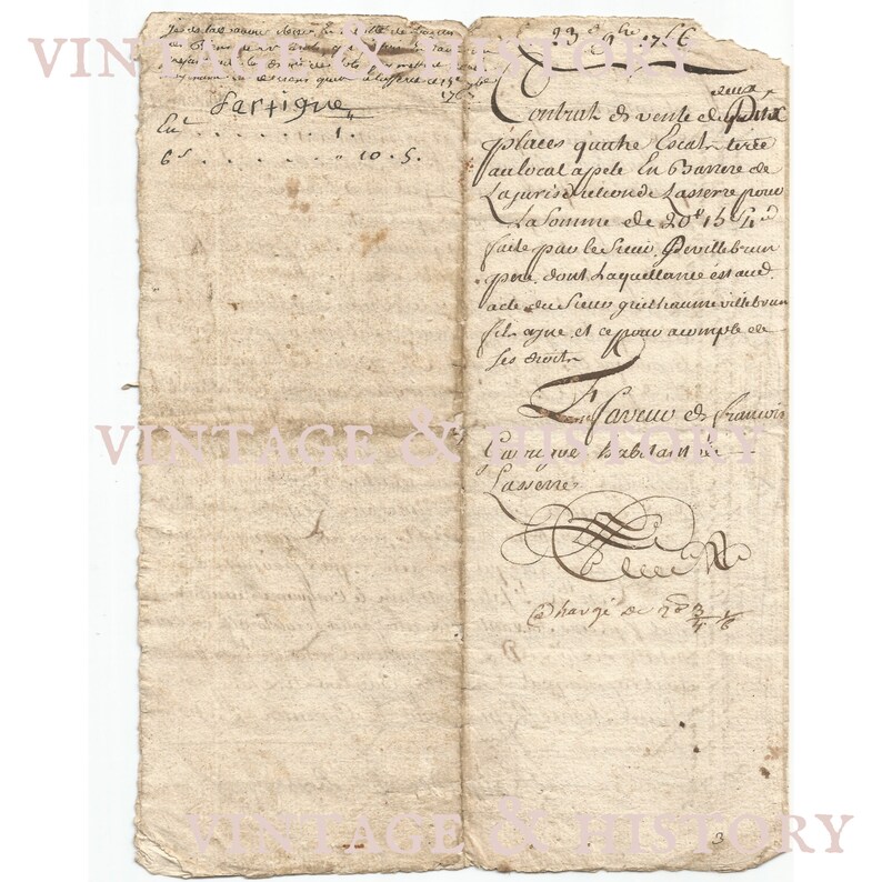 1766 Old French Document, Printable, Digital Ephemera, Antique Papers ...