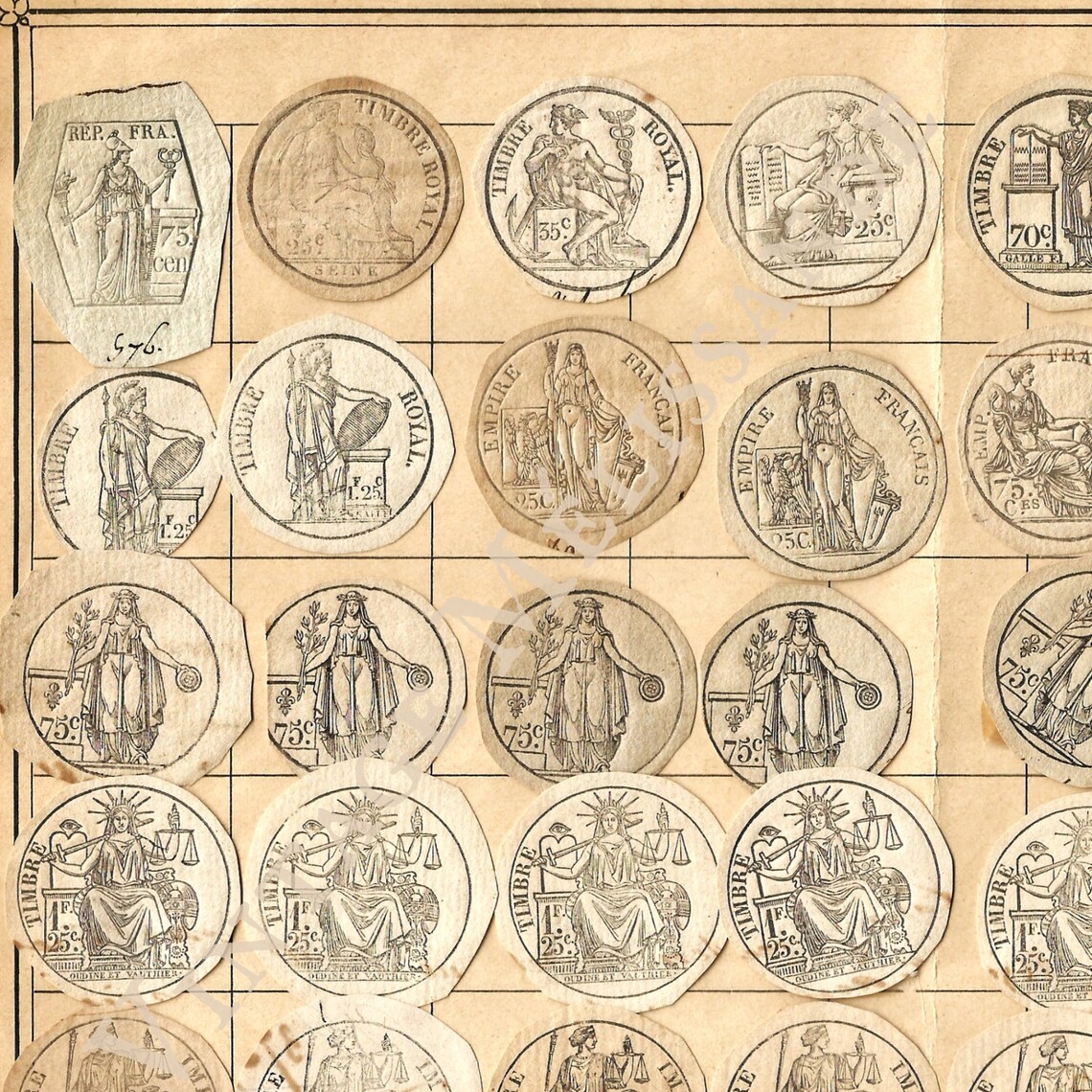 Printable 1800s French Cachets, Ink Seals, Digital Download, Ephemera ...