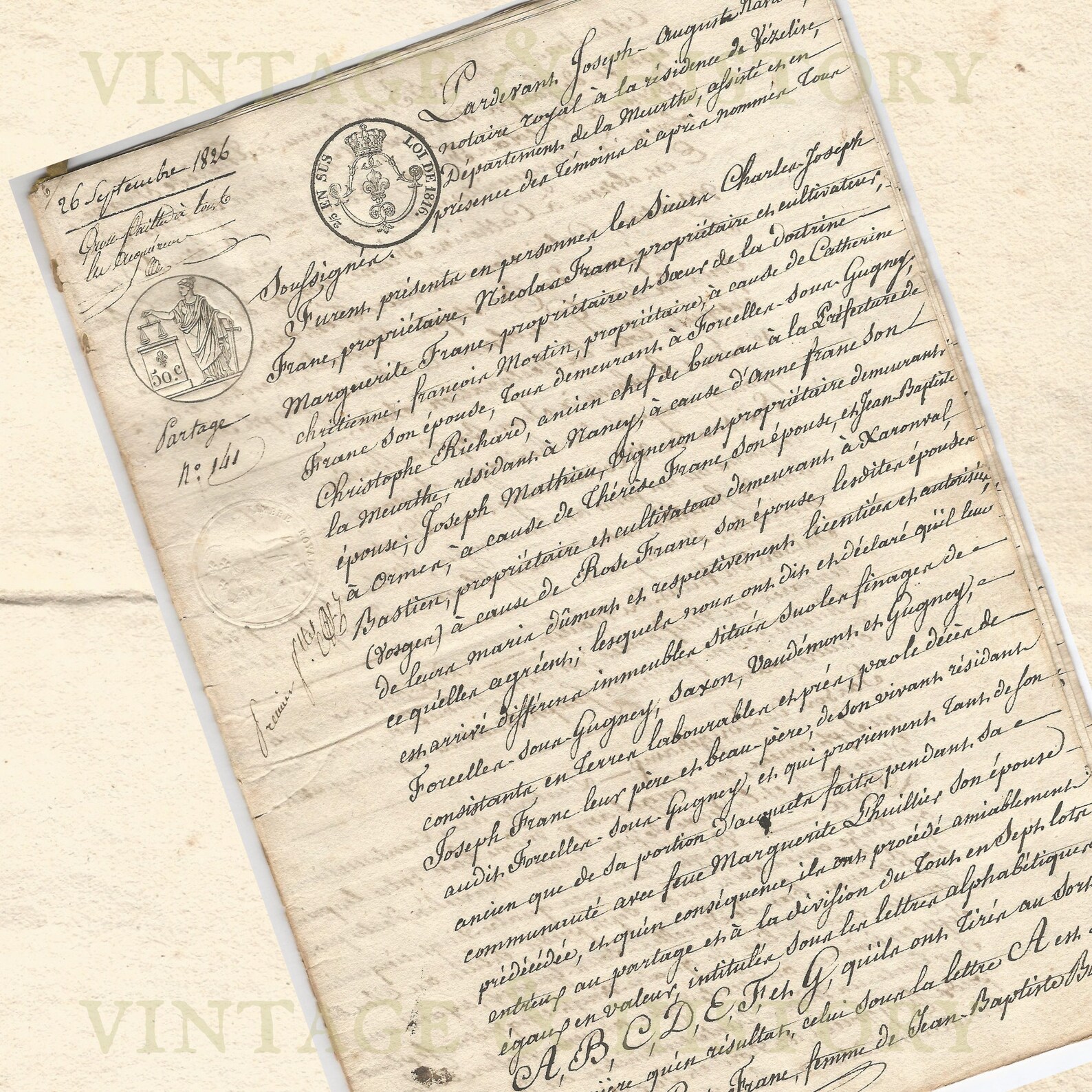 1826 Old French Paper, Printable, Vintage, Ephemera, Scrapbooking, Junk ...