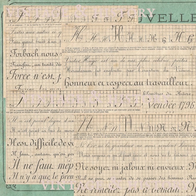 French Cursive Handwriting, Schoolbook, Methode Ecriture, Printable ...