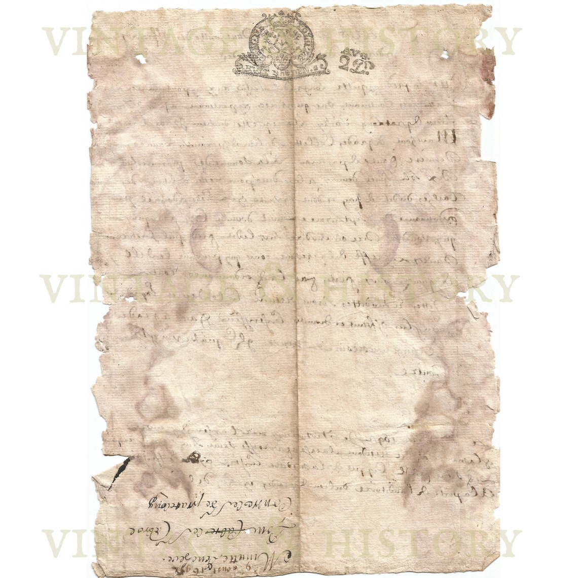 1600s Collection 2 Antique French Papers Printable - Etsy
