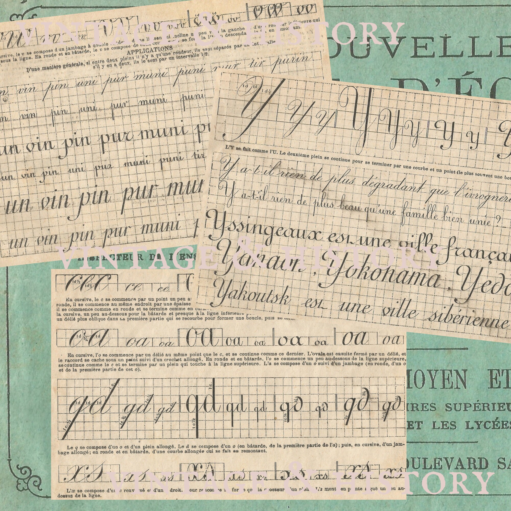 French Cursive Handwriting, Schoolbook, Methode Ecriture, Printable ...