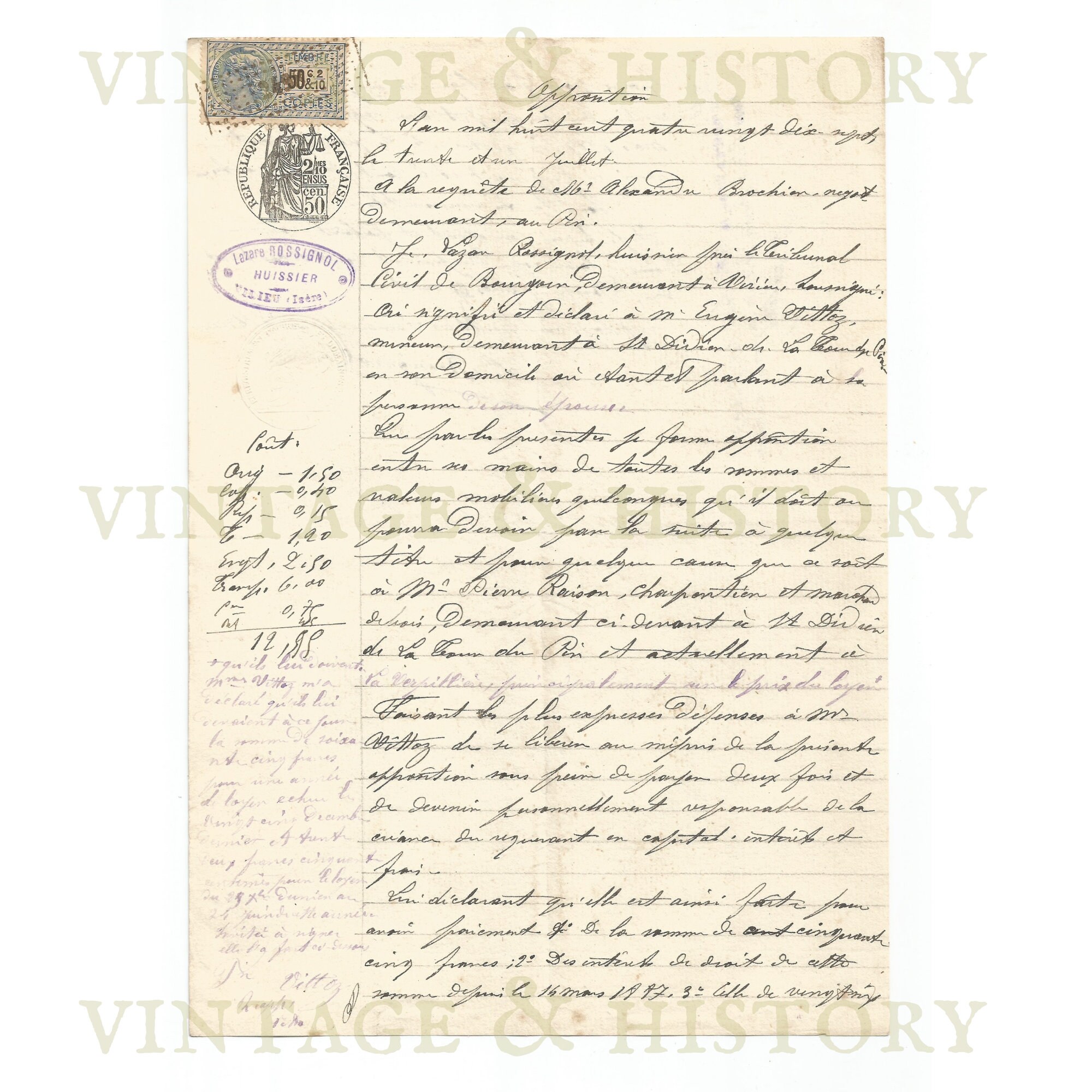 Early 1900s Handwritten Papers With Stamps, Printable Ephemera, Junk ...