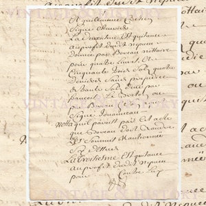 1689 Old French Document, Printable, Digital Ephemera, Antique Papers ...