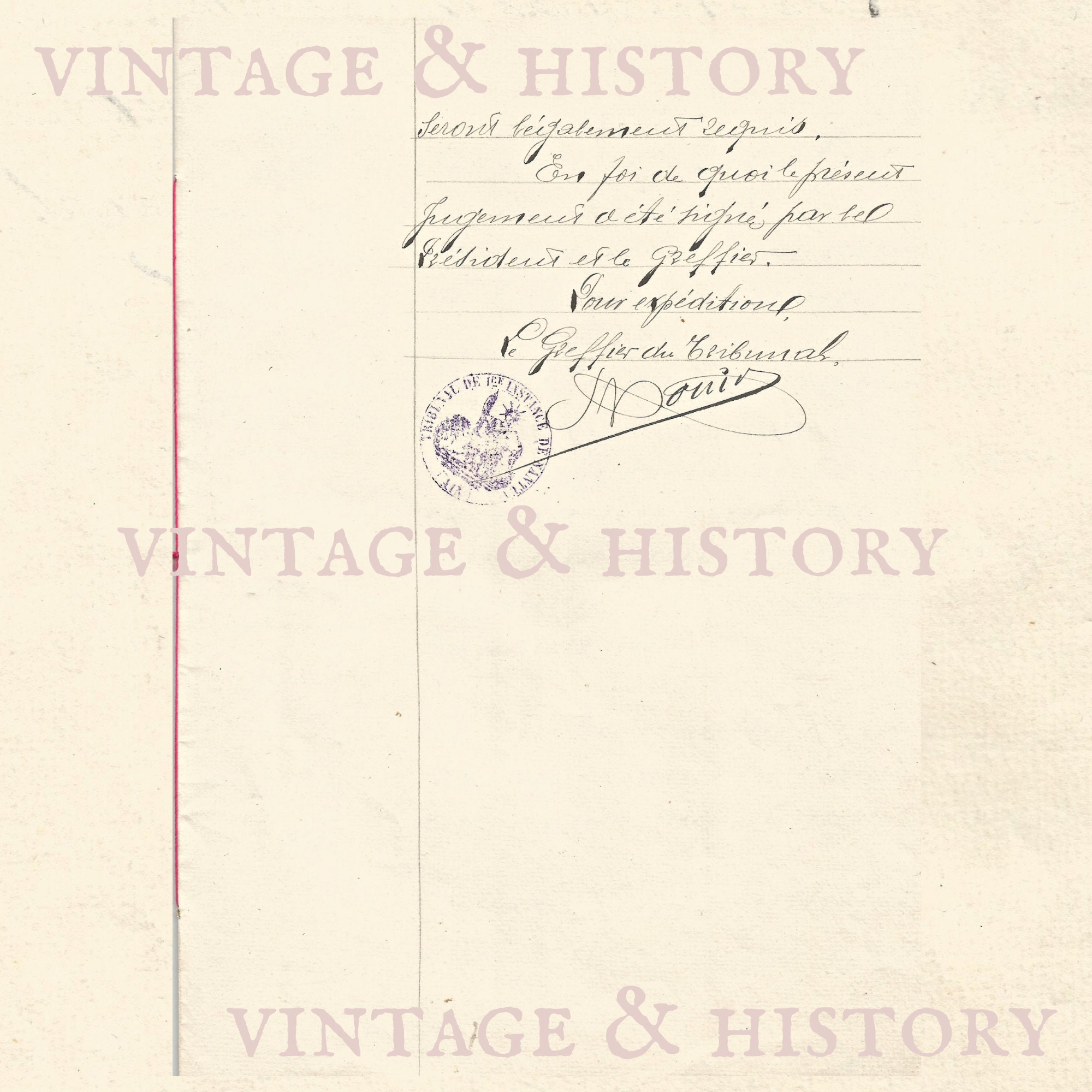 1899 Antique Handwritten French Document, Calligraphy, Printable ...