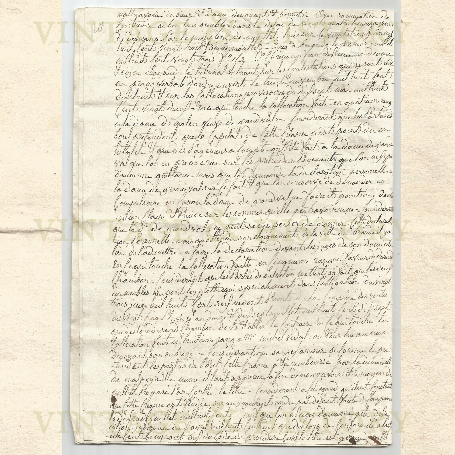 1823 Old French Paper, Printable, Vintage, Ephemera, Scrapbooking, Junk ...