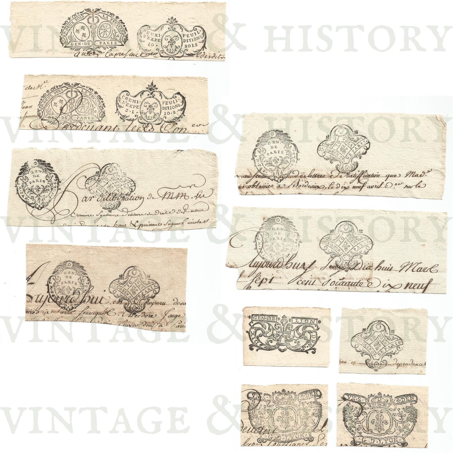 Antique French Cachets and Fragments {8} Généralités, Stamps, Printable ...