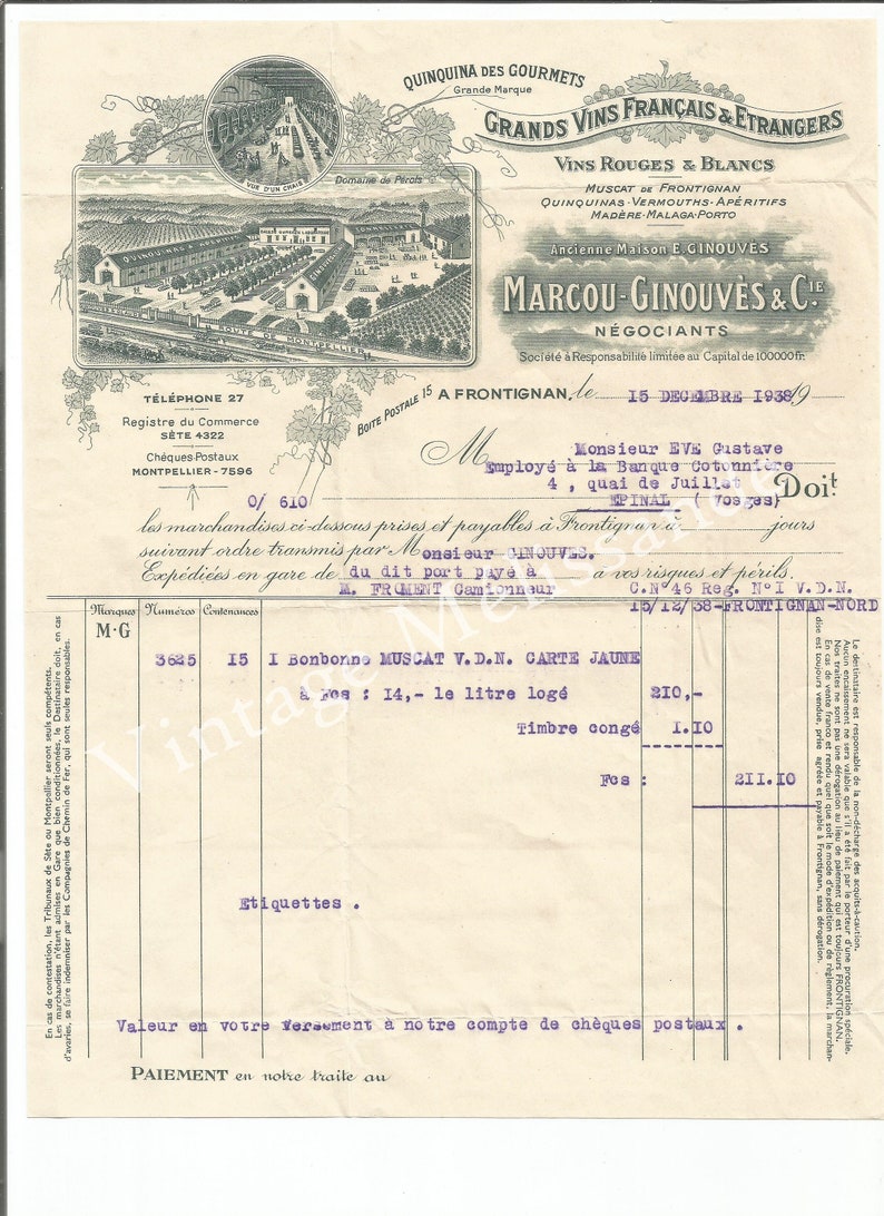 Printable 1800s French Receipts, Stamps, Digital, Download, Ephemera ...