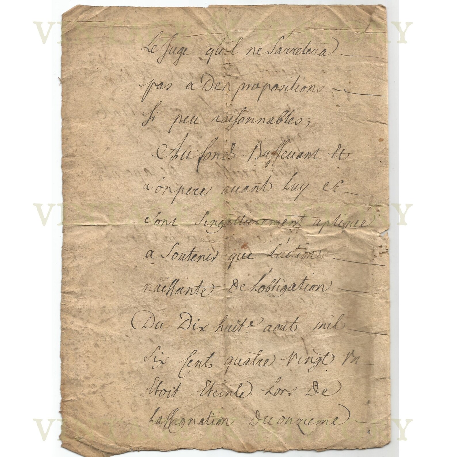 1684 Old French Paper, 17th Century, Handwritten, Calligraphy, Ink ...