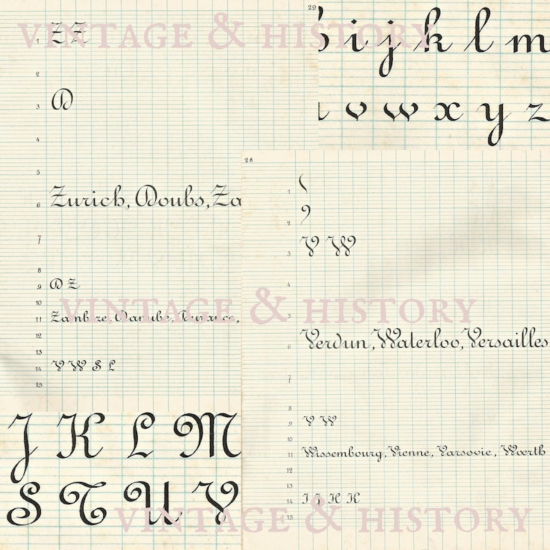 French Handwriting Schoolbook, écriture Ronde Française, Printable ...