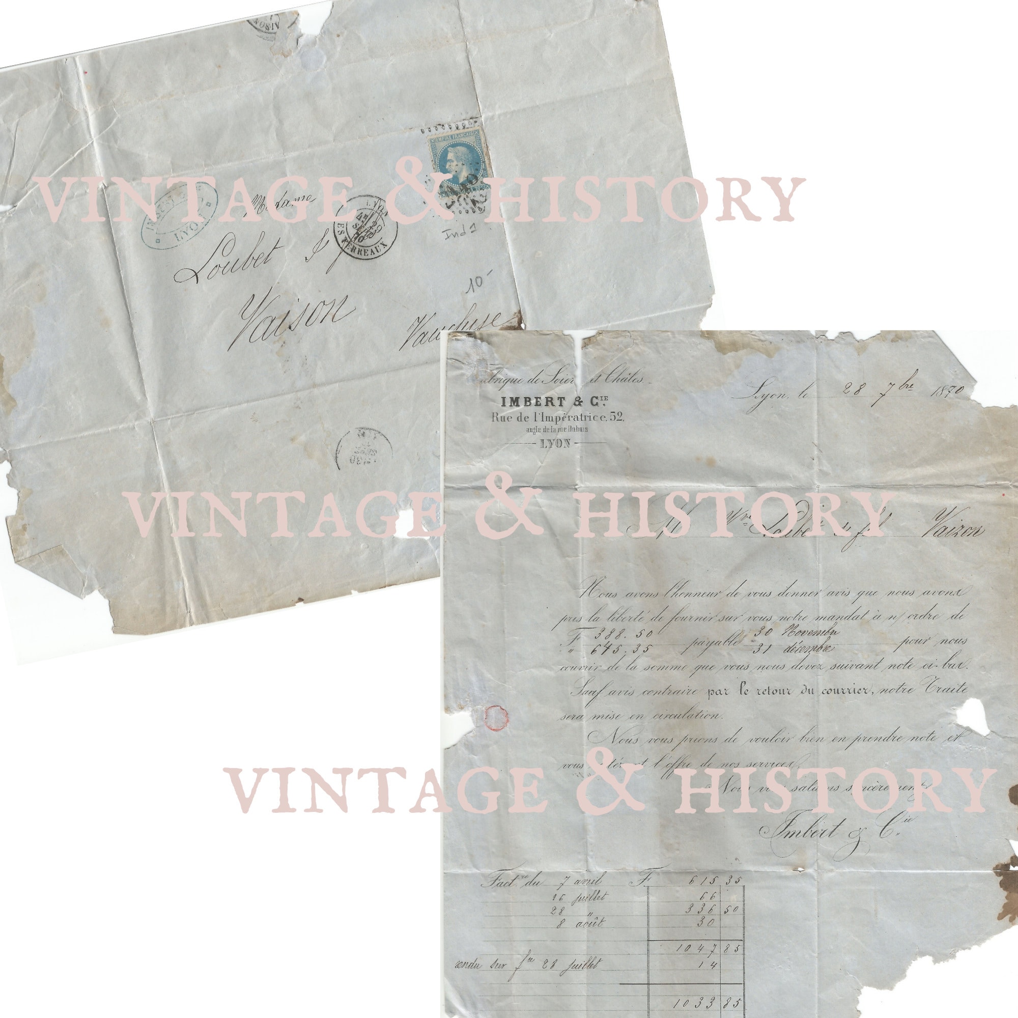 12 French Letters, 1800s, Handwritten, Calligraphy, Printable, Vintage ...