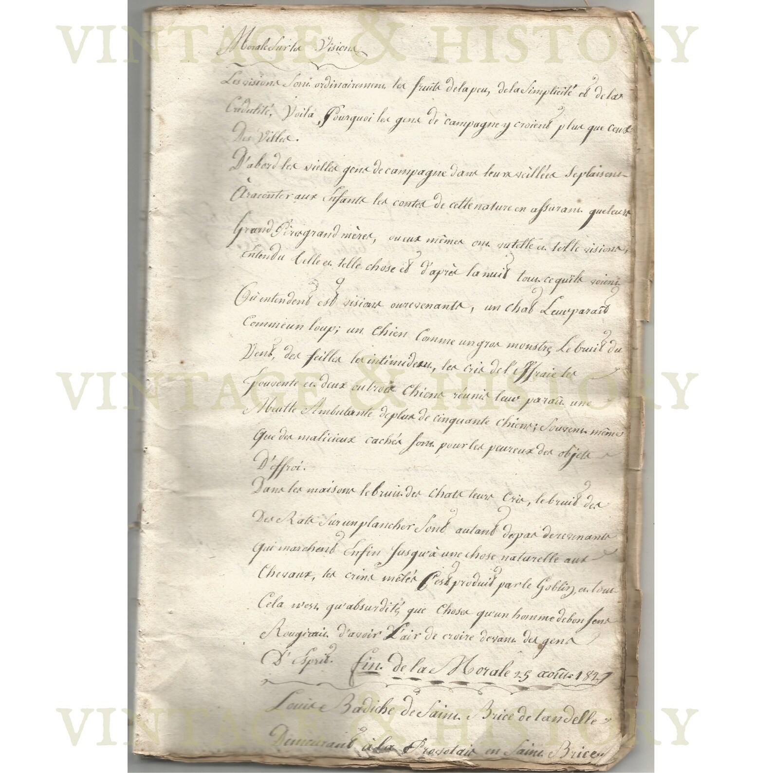 41 Pages, 1800s French Calligraphy, Schoolbook, Old French Papers ...
