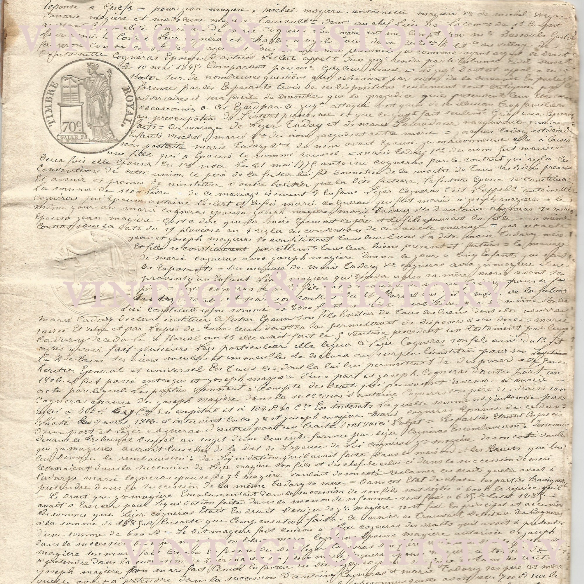 1847 Old French Paper, Tiny Handwriting, Printable Paper Ephemera ...