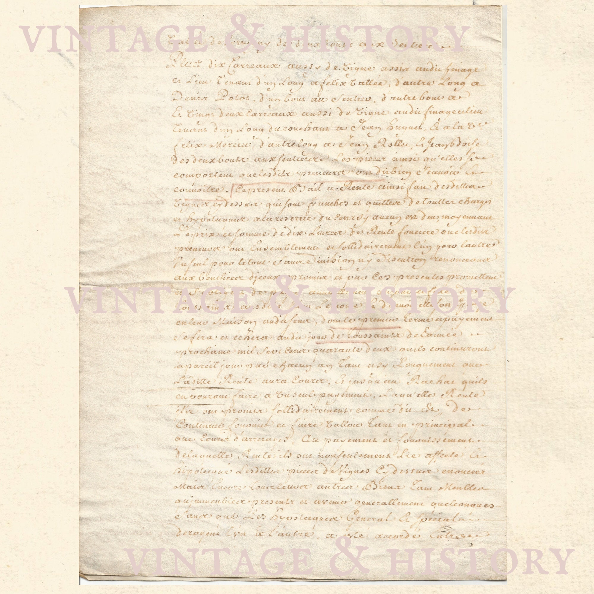 1741 Antique French Document, Printable, Digital Ephemera, Old Papers ...