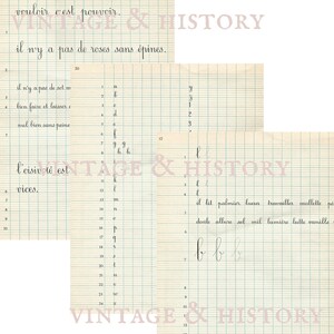 French Cursive Handwriting Schoolbook With Small Letters, Printable ...