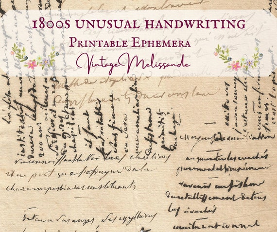 1800s Unusual Handwritten Page French Paper Printable | Etsy