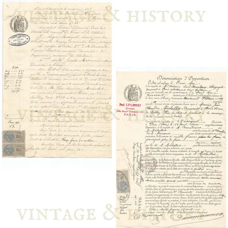 Early 1900s Handwritten Papers With Stamps, Printable Ephemera, Junk ...