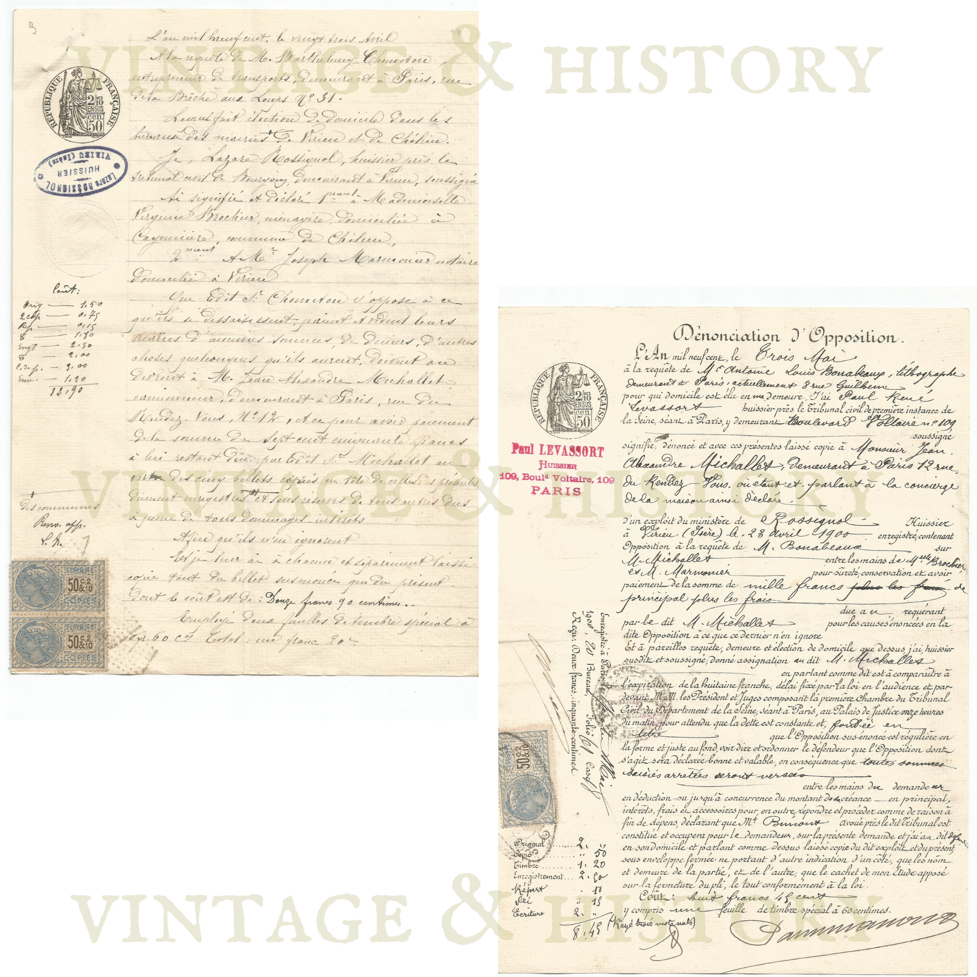 Early 1900s Handwritten Papers With Stamps, Printable Ephemera, Junk ...