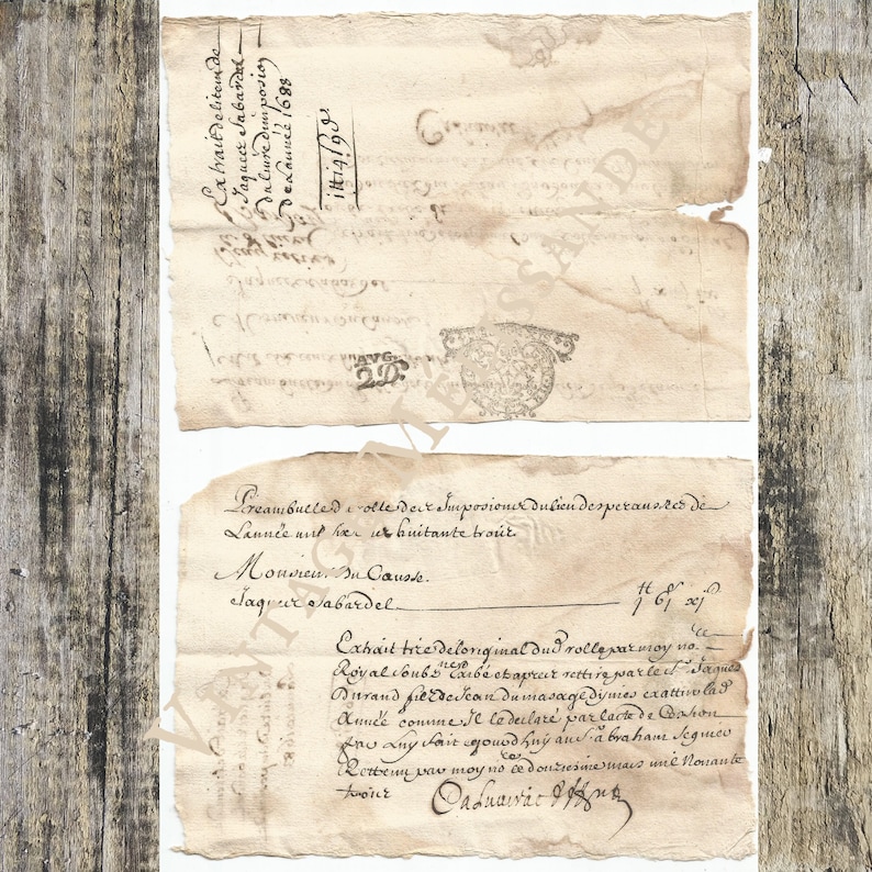 Printable 1700s Chits, Receipts, Documents, Digital Download, Ephemera ...