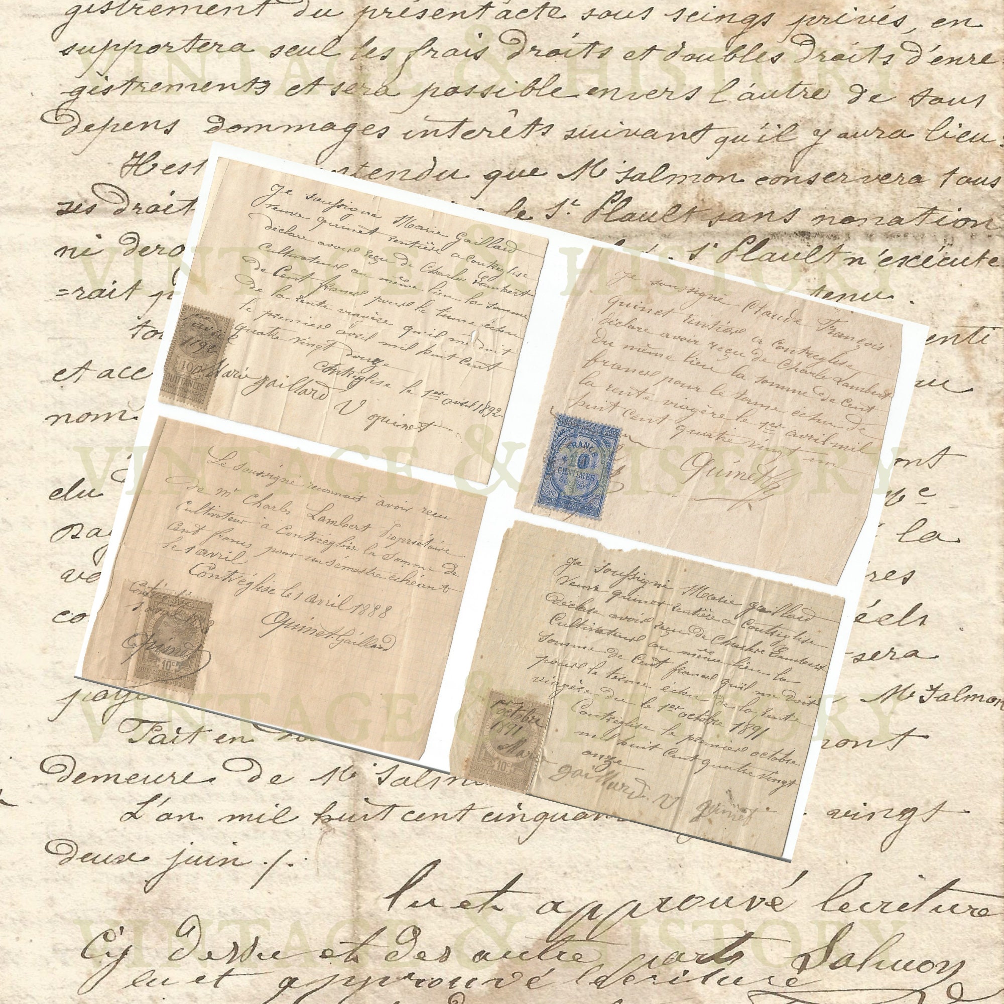 64 Page Bundle 8 Old French Papers Handwritten - Etsy