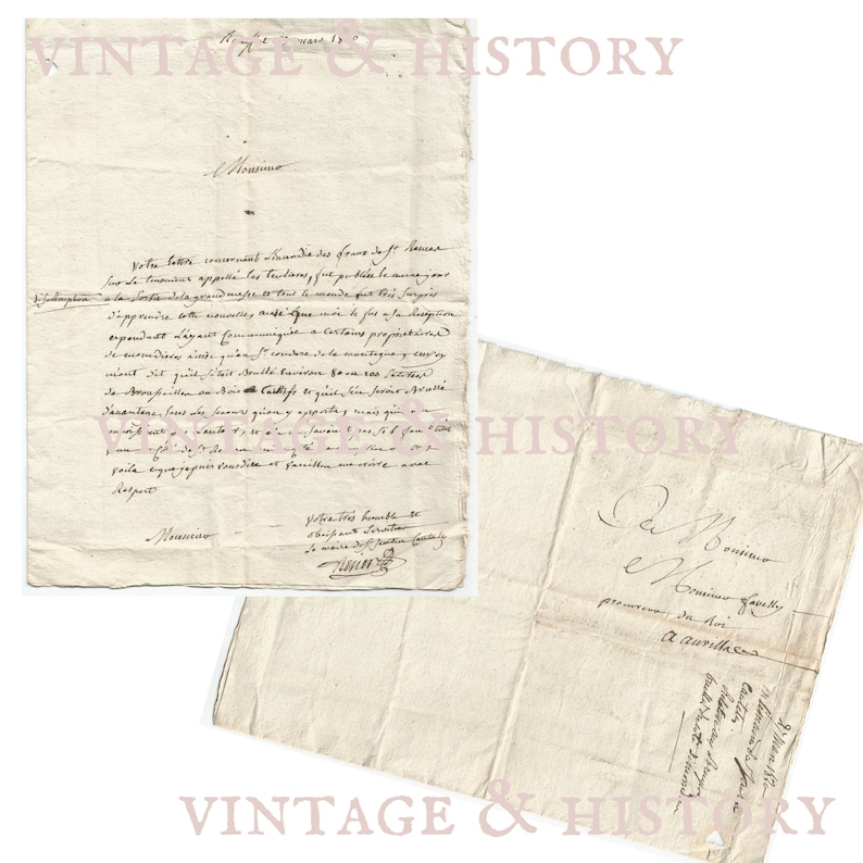 12 French Letters, 1800s, Handwritten, Calligraphy, Printable, Vintage ...