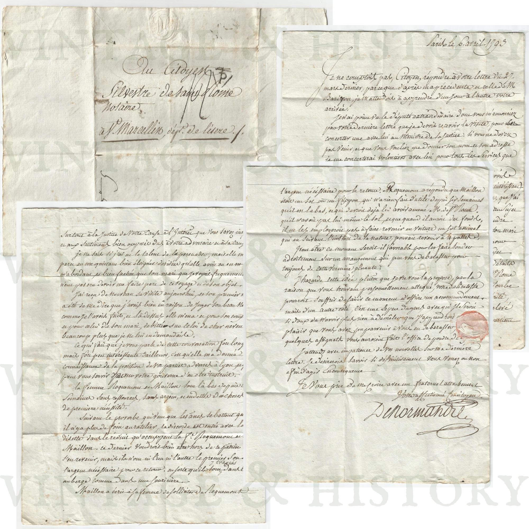 1800s Collection {5} of Antique French Letters and Envelopes, Printable ...