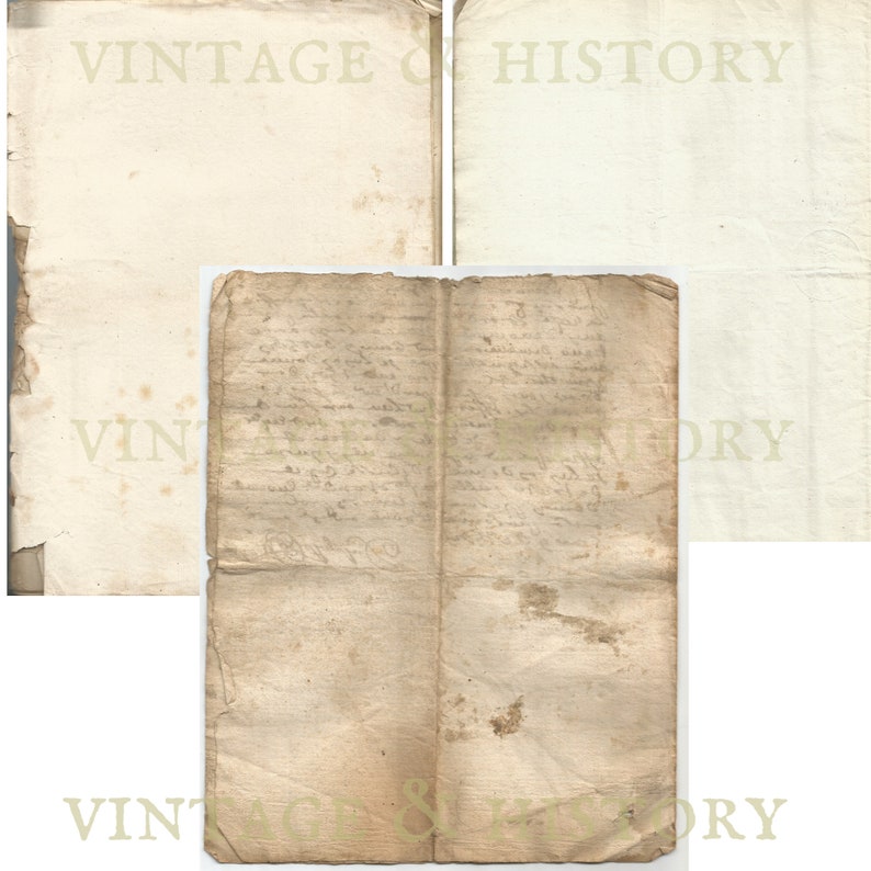 Bundle of Blank Papers, 1800s, 21 Pages, French, Printable, Vintage ...