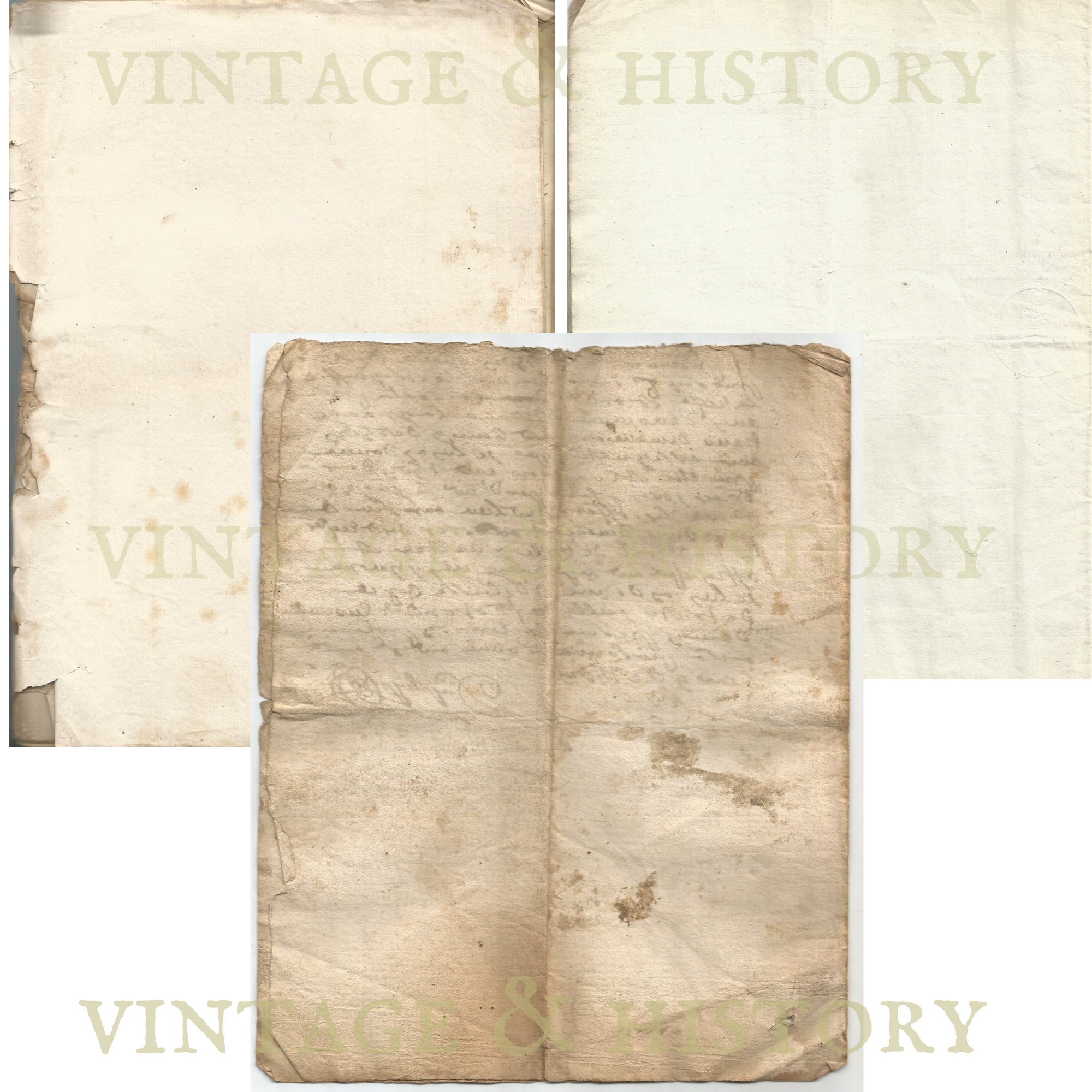 Bundle of Blank Papers, 1800s, 21 Pages, French, Printable, Vintage ...