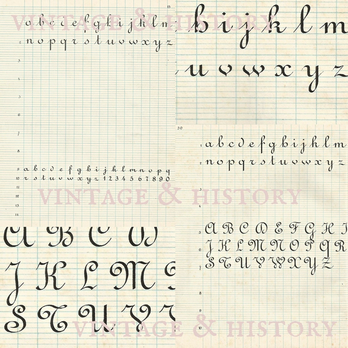 French Handwriting Schoolbook, écriture Ronde Française, Printable ...