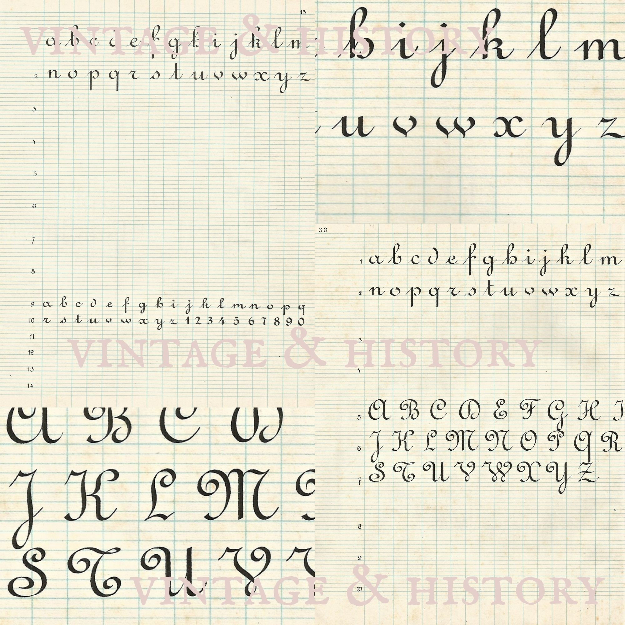 French Handwriting Schoolbook, écriture Ronde Française, Printable ...