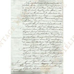 1811 French Paper, Handwritten, Calligraphy, Ink Stamp, Printable ...