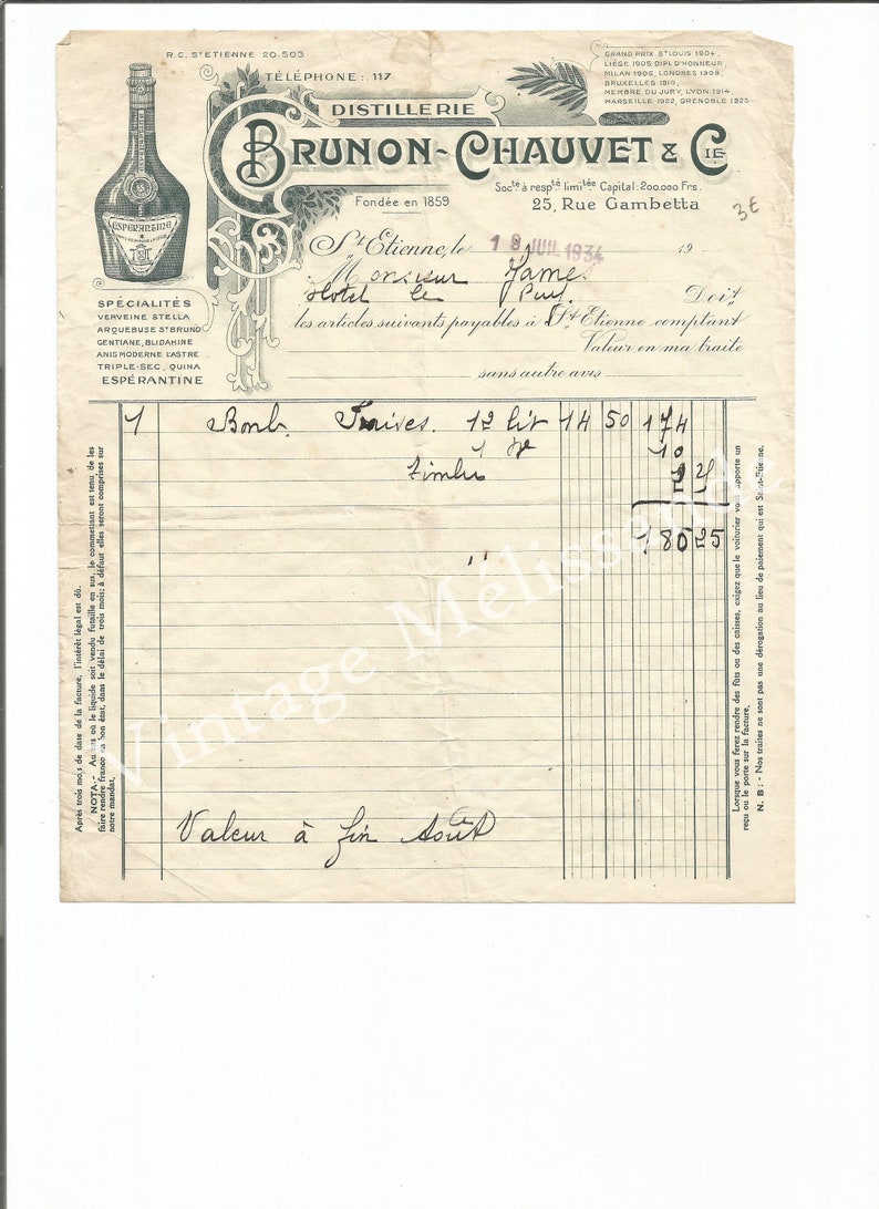 Printable 1800s French Receipts, Stamps, Digital, Download, Ephemera ...