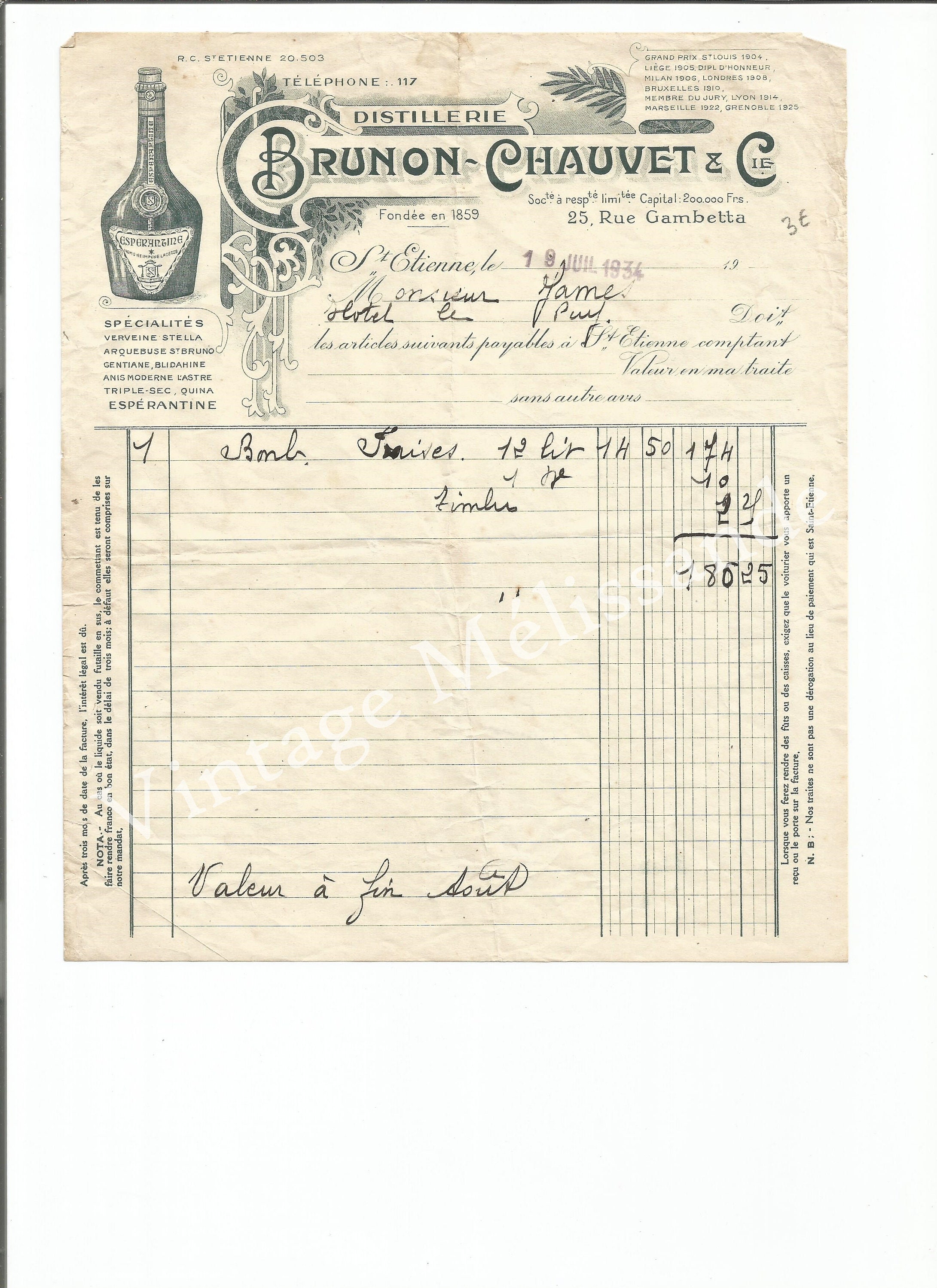 Printable 1800s French Receipts, Stamps, Digital, Download, Ephemera ...