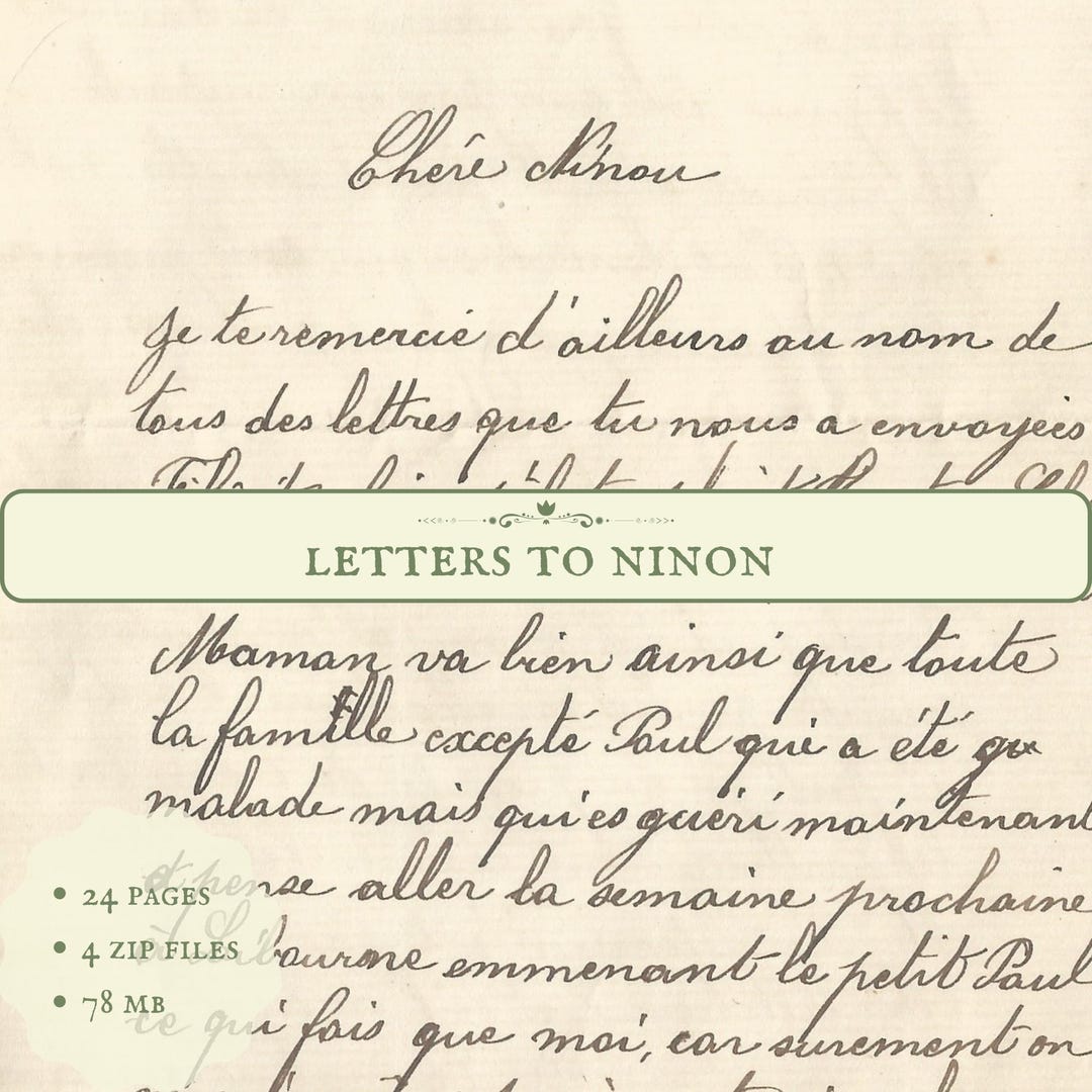 Letters to Ninon, Early 1900s, French Vintage Printable Paper Ephemera ...