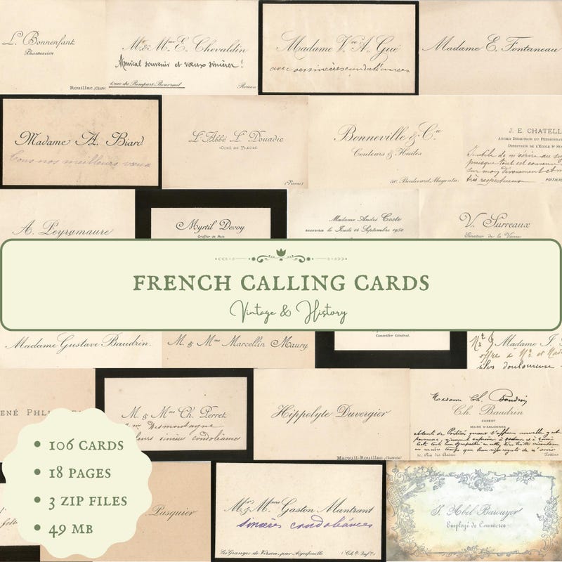 Antique Calling Card - Etsy
