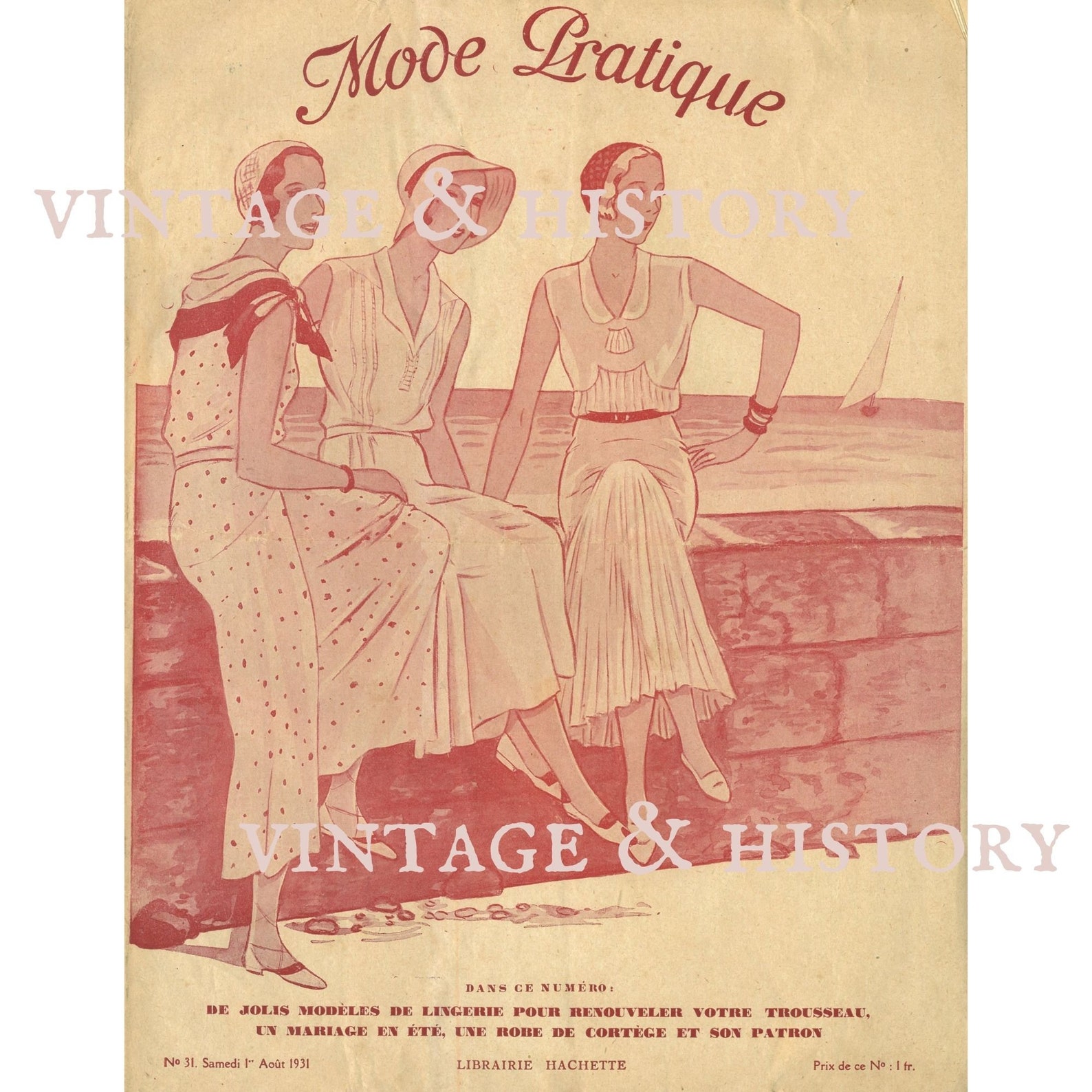 1920s French Fashion Magazine Covers, Printable Ephemera, French ...