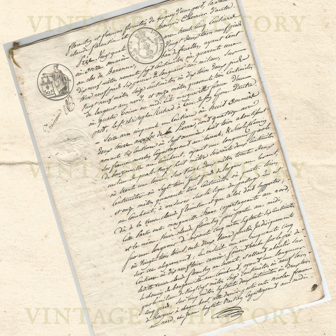 1826 Old French Paper, Printable, Vintage, Ephemera, Scrapbooking, Junk ...