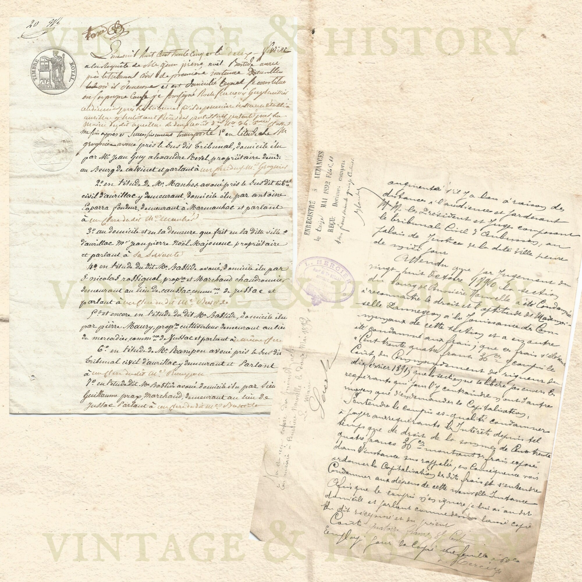 16 Page Bundle {5}, 1800s French Paper, Handwritten, Calligraphy ...