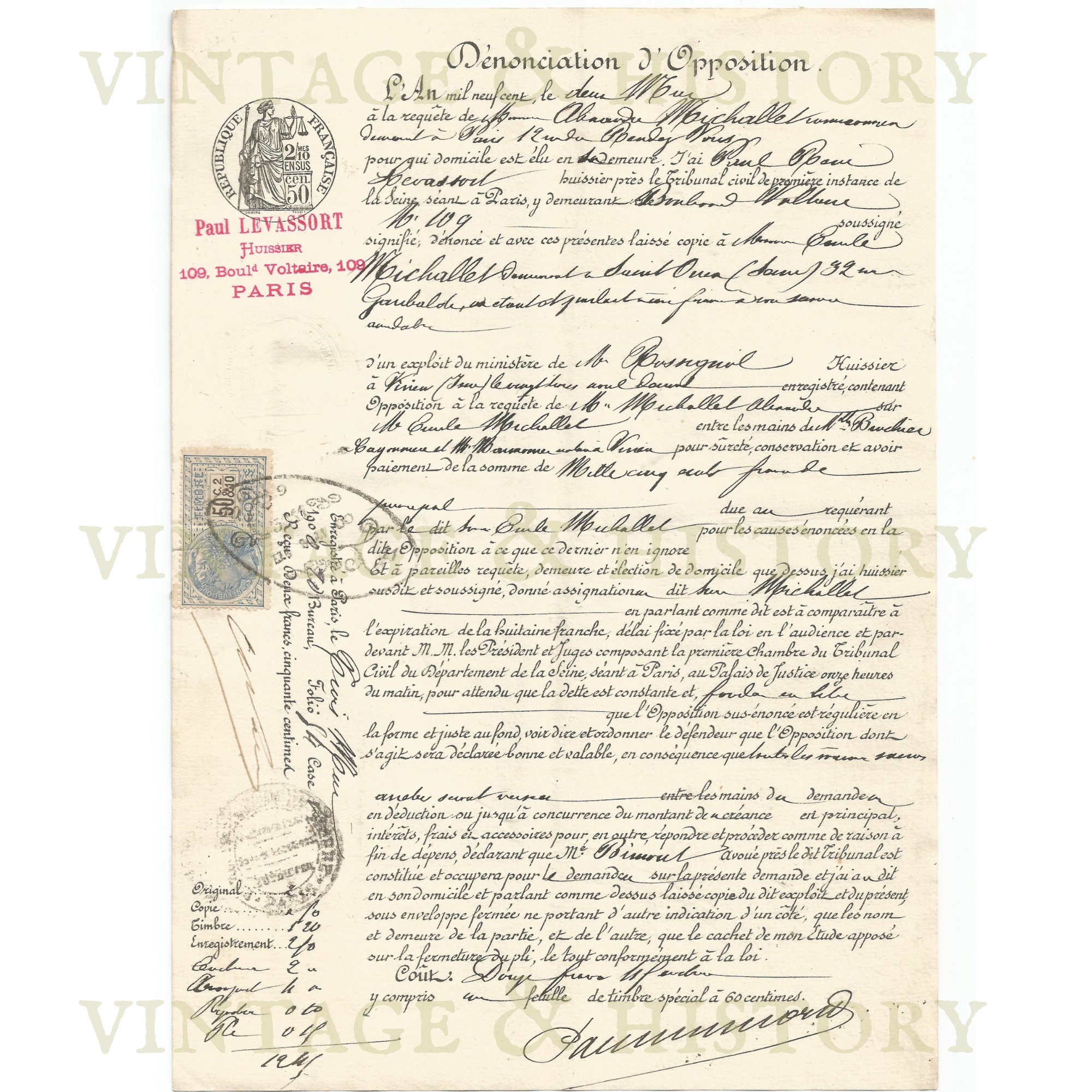 Early 1900s Handwritten Papers With Stamps, Printable Ephemera, Junk ...