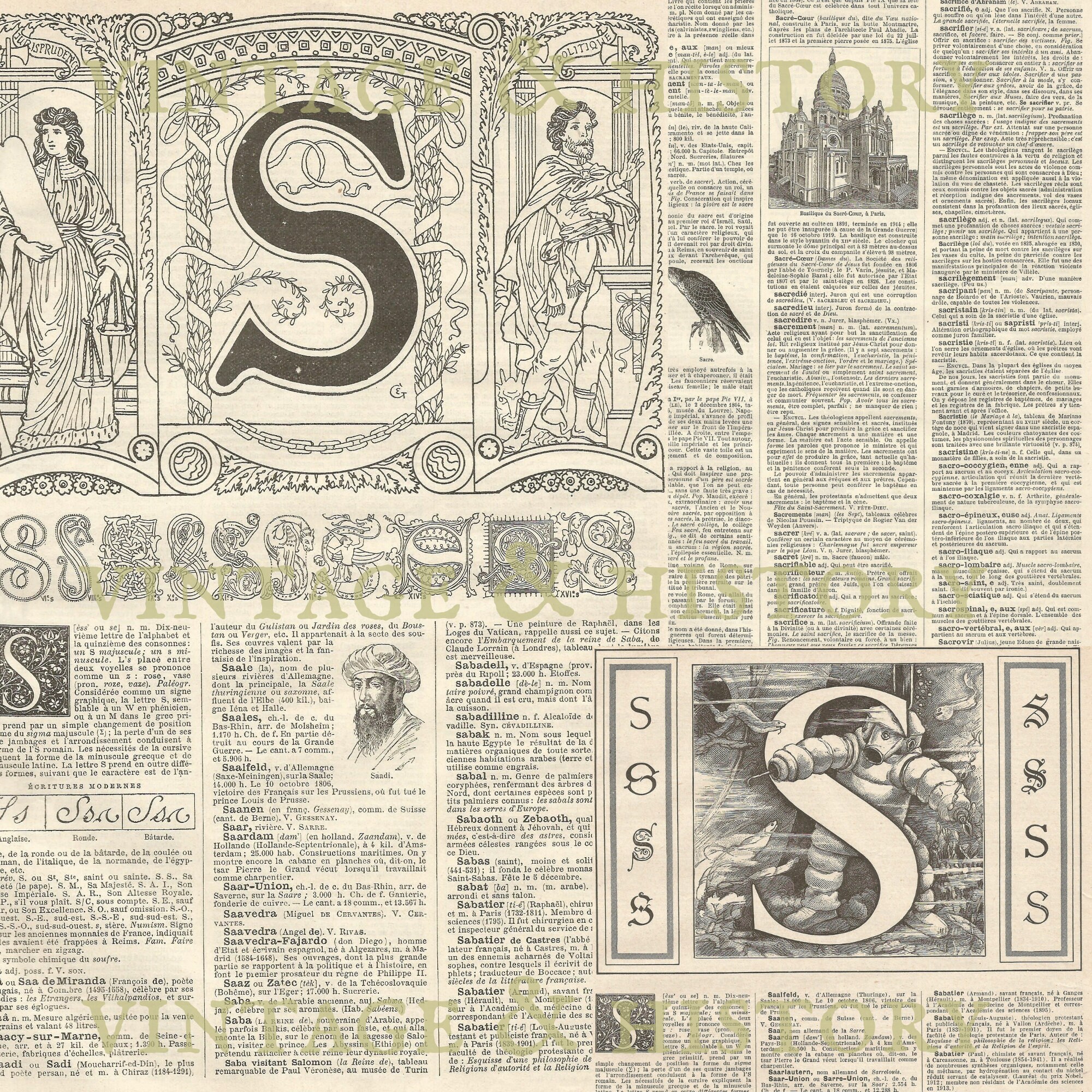 French Dictionary Pages, Letter S, Larousse, Alphabet, Printable ...