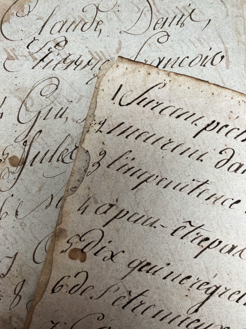 1800s Calligraphy, Old French Papers, Digital Download, Ephemera ...