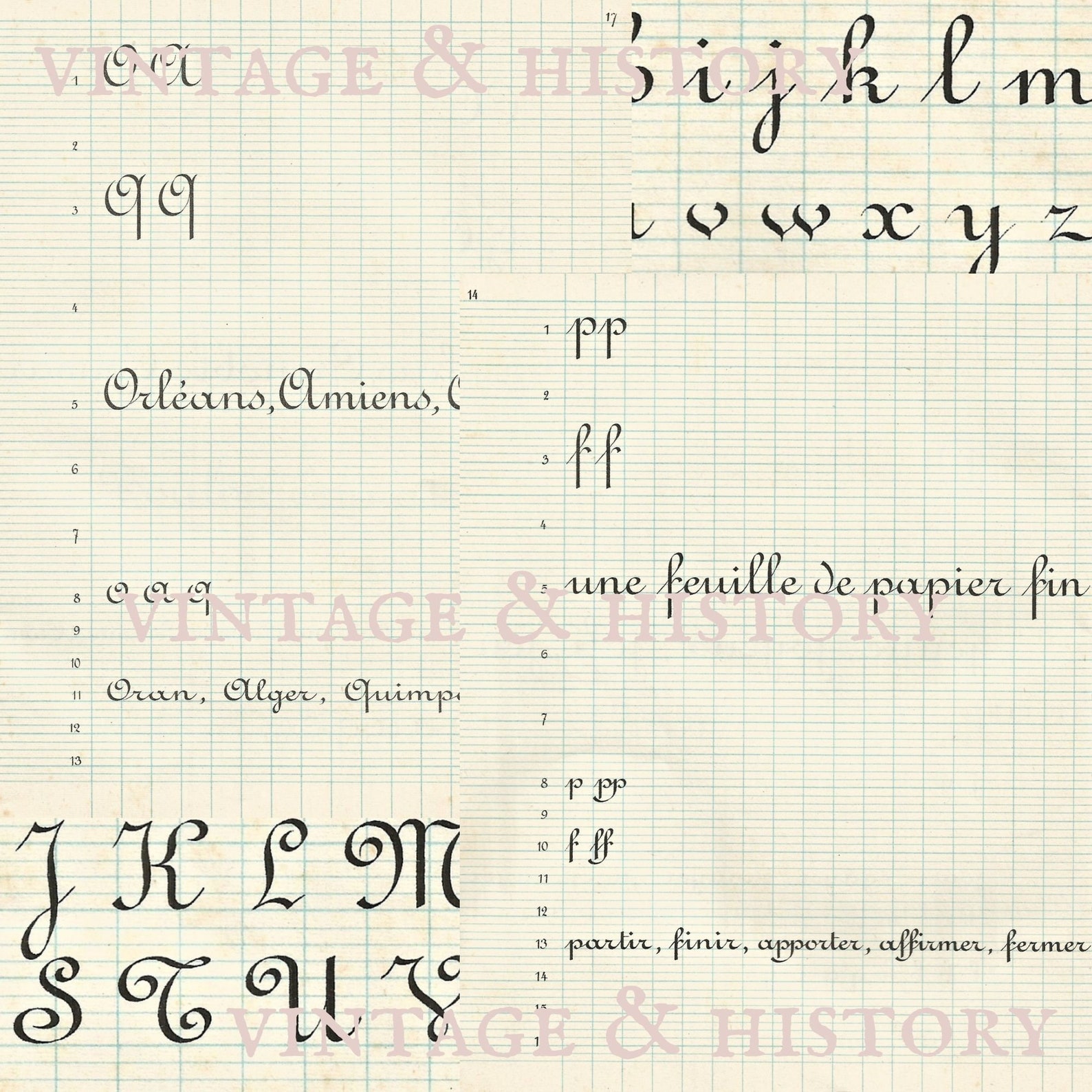French Handwriting Schoolbook, écriture Ronde Française, Printable ...