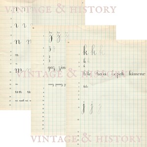 French Cursive Handwriting Schoolbook With Small Letters, Printable ...