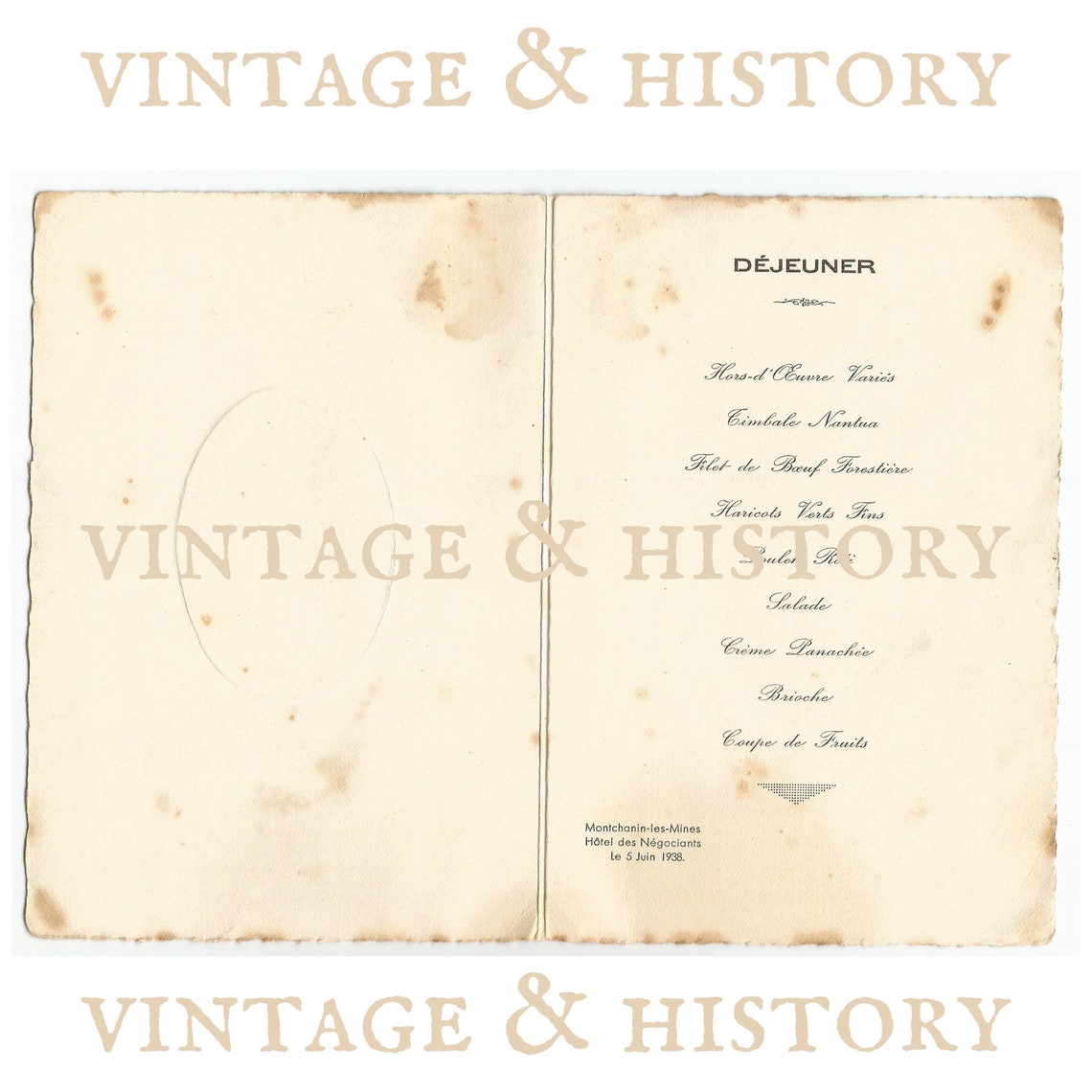 French Vintage Menus, Printable, Vintage, Ephemera, Digital, Journals ...