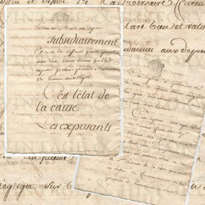 1784 Antique Handwritten French Document, Calligraphy, Printable Paper ...