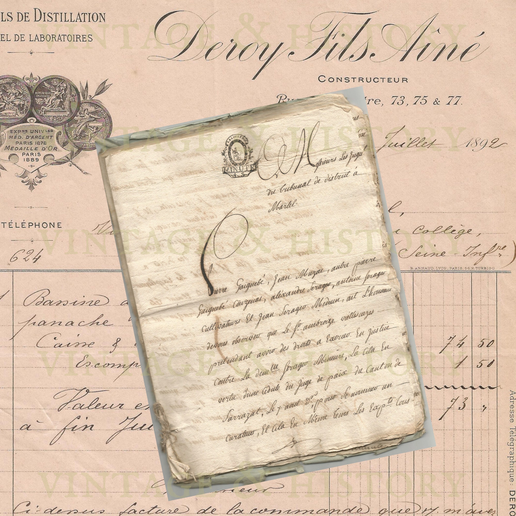 64 Page Bundle 8 Old French Papers Handwritten - Etsy