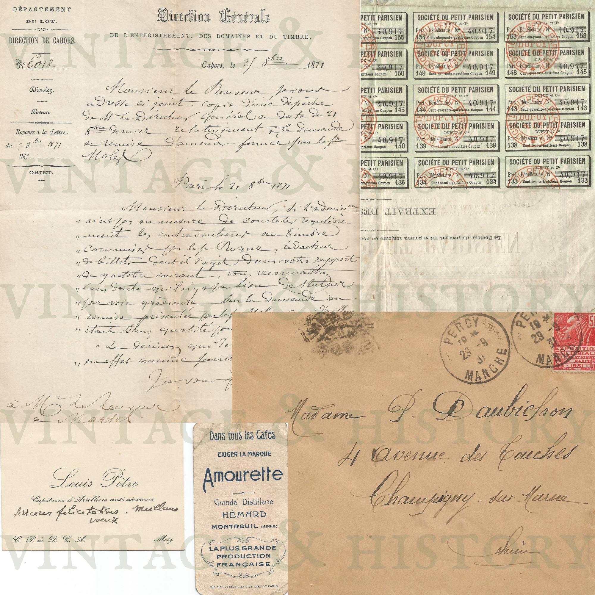Assorted French Vintage Ephemera {bundle 9}, 54 Pieces, Printable Paper ...
