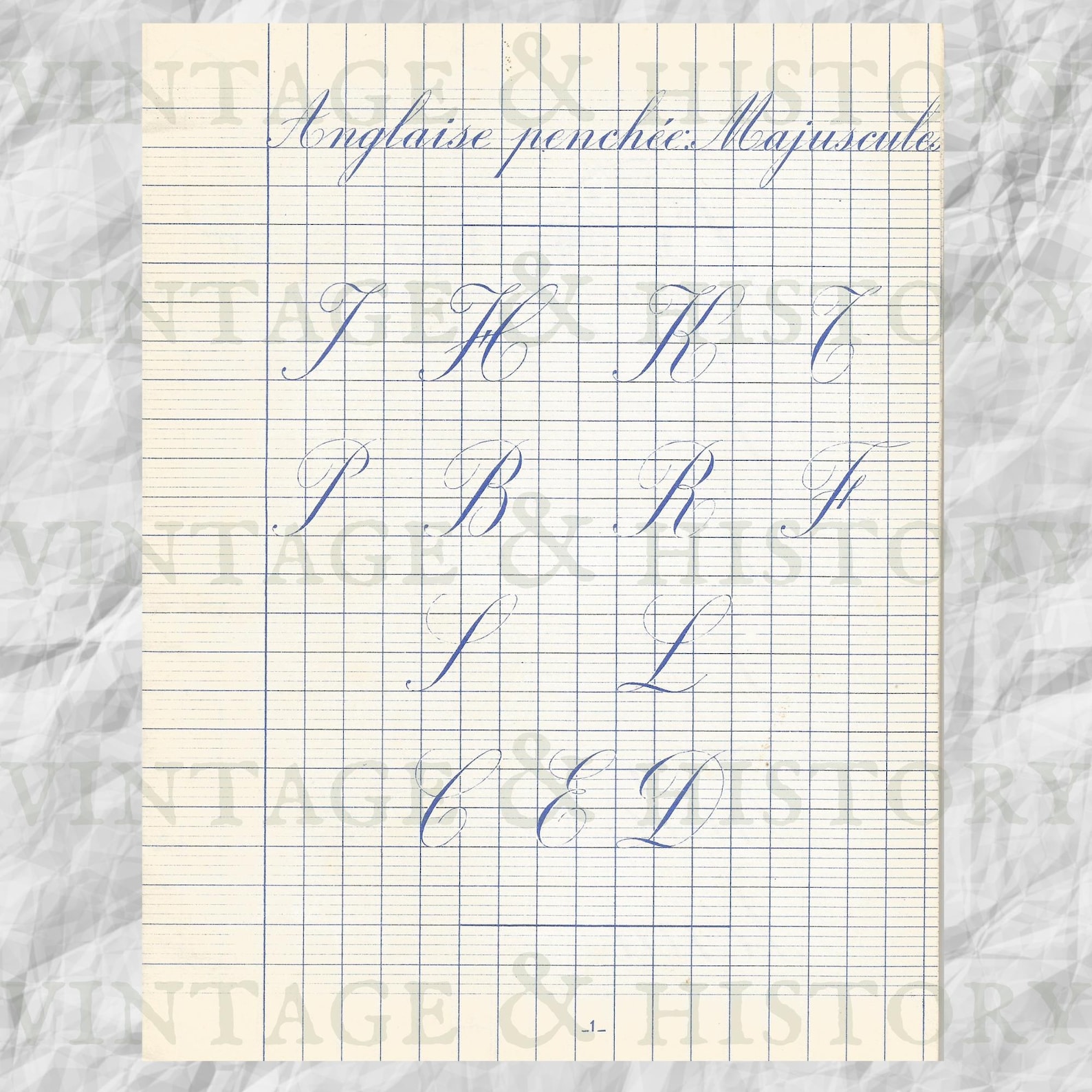 French Handwriting and Calligraphy Practice Workbook {8}, Vintage ...