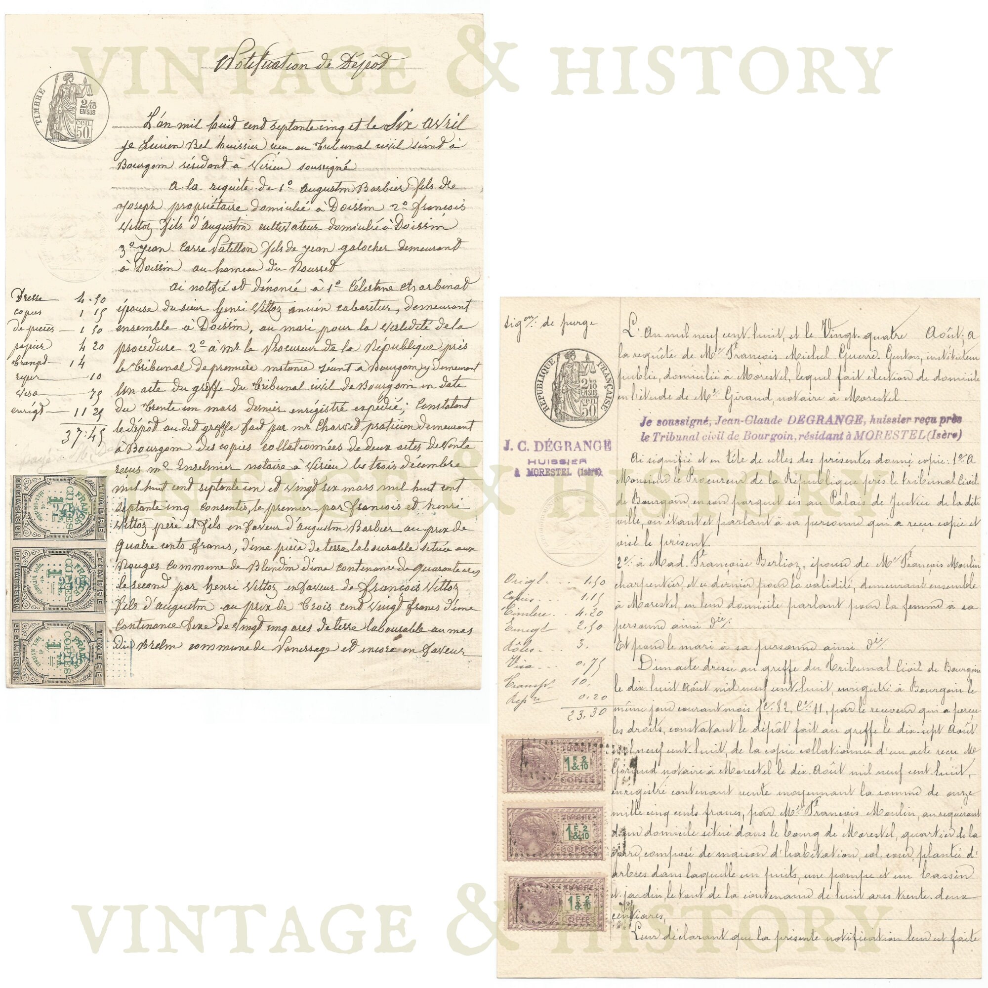 Early 1900s Handwritten Papers With Stamps, Printable Ephemera, Junk ...