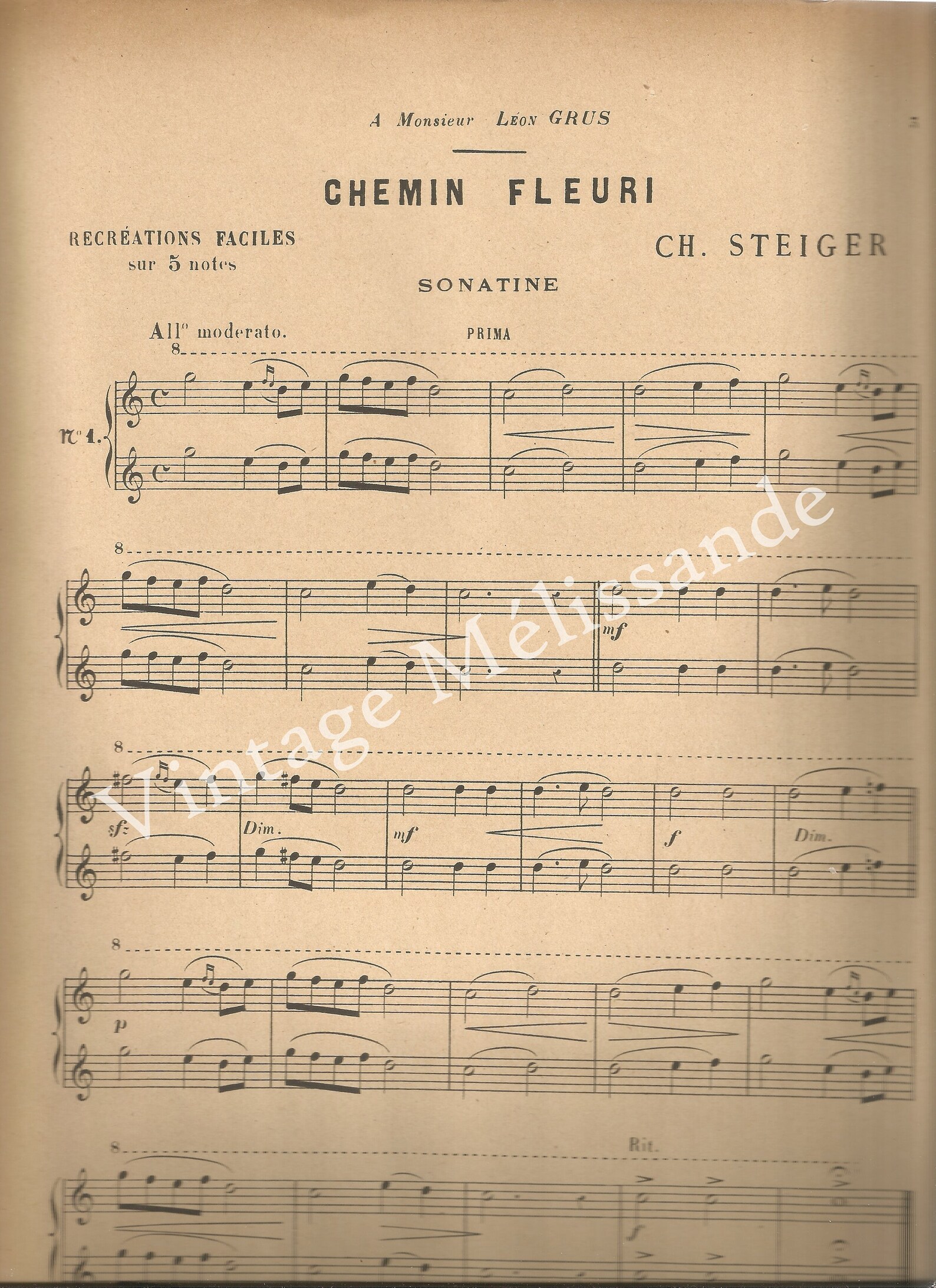 Printable French Music Sheets, Partitions, Digital, Download, Ephemera ...